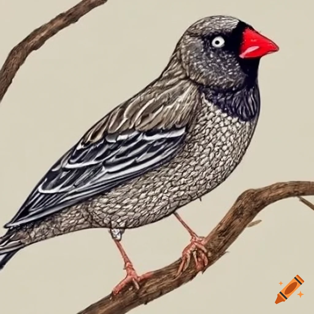 Finches with diverse beak shapes on Craiyon