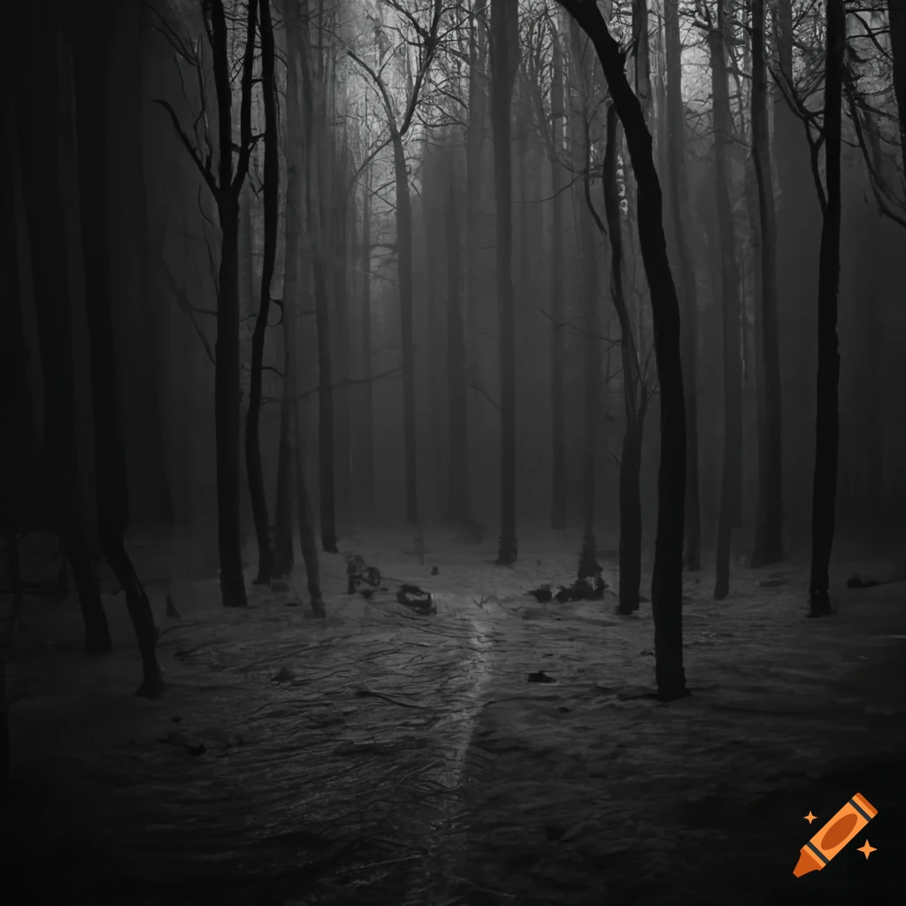Dark cold forest on Craiyon