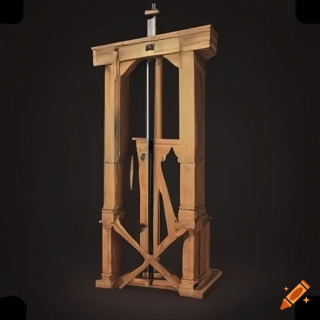 Photorealistic guillotine in front view on Craiyon