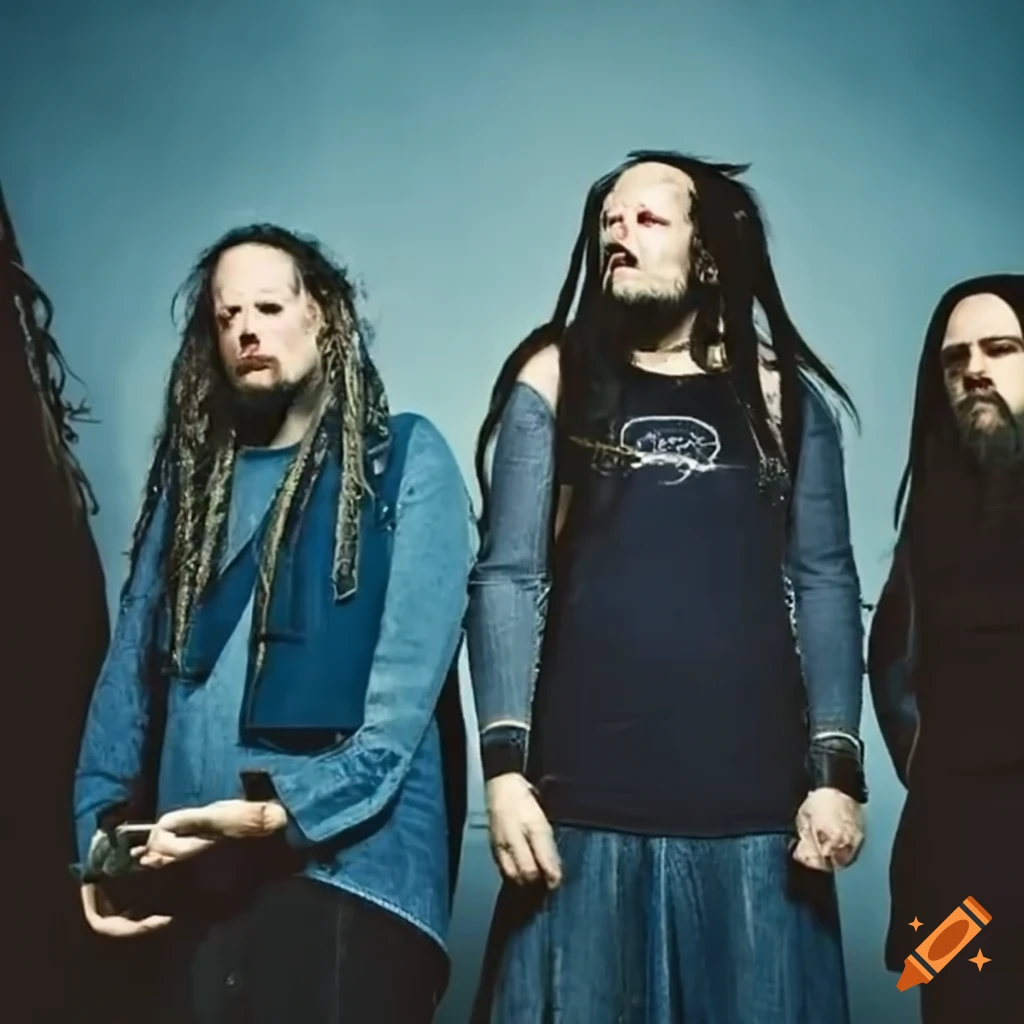 Korn band surrounded by denim on Craiyon