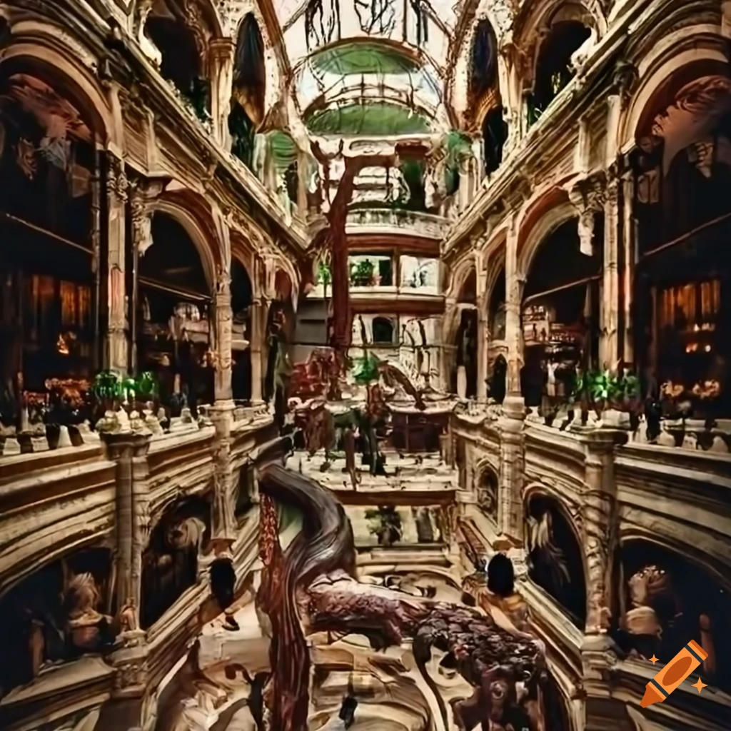 Galerie lafayette with a jungle theme on Craiyon