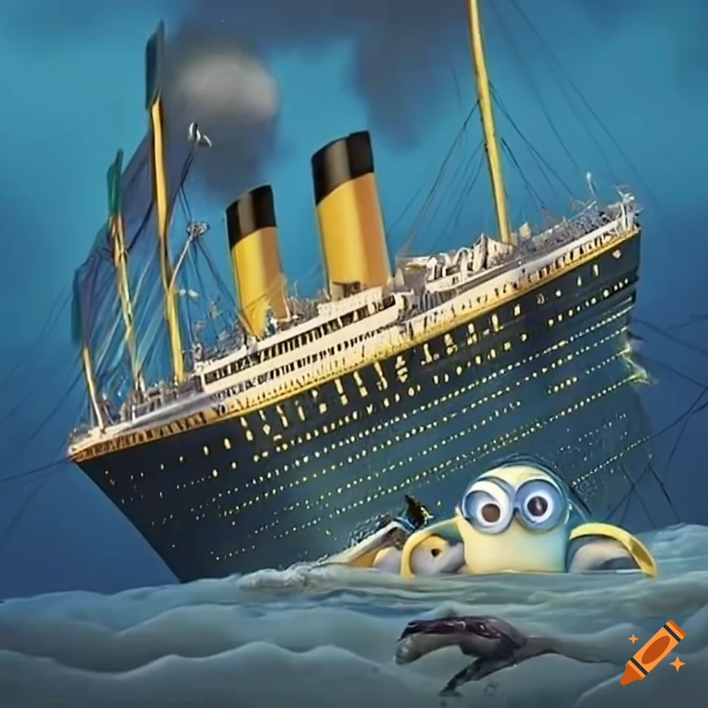 Minions sinking on the Titanic on Craiyon
