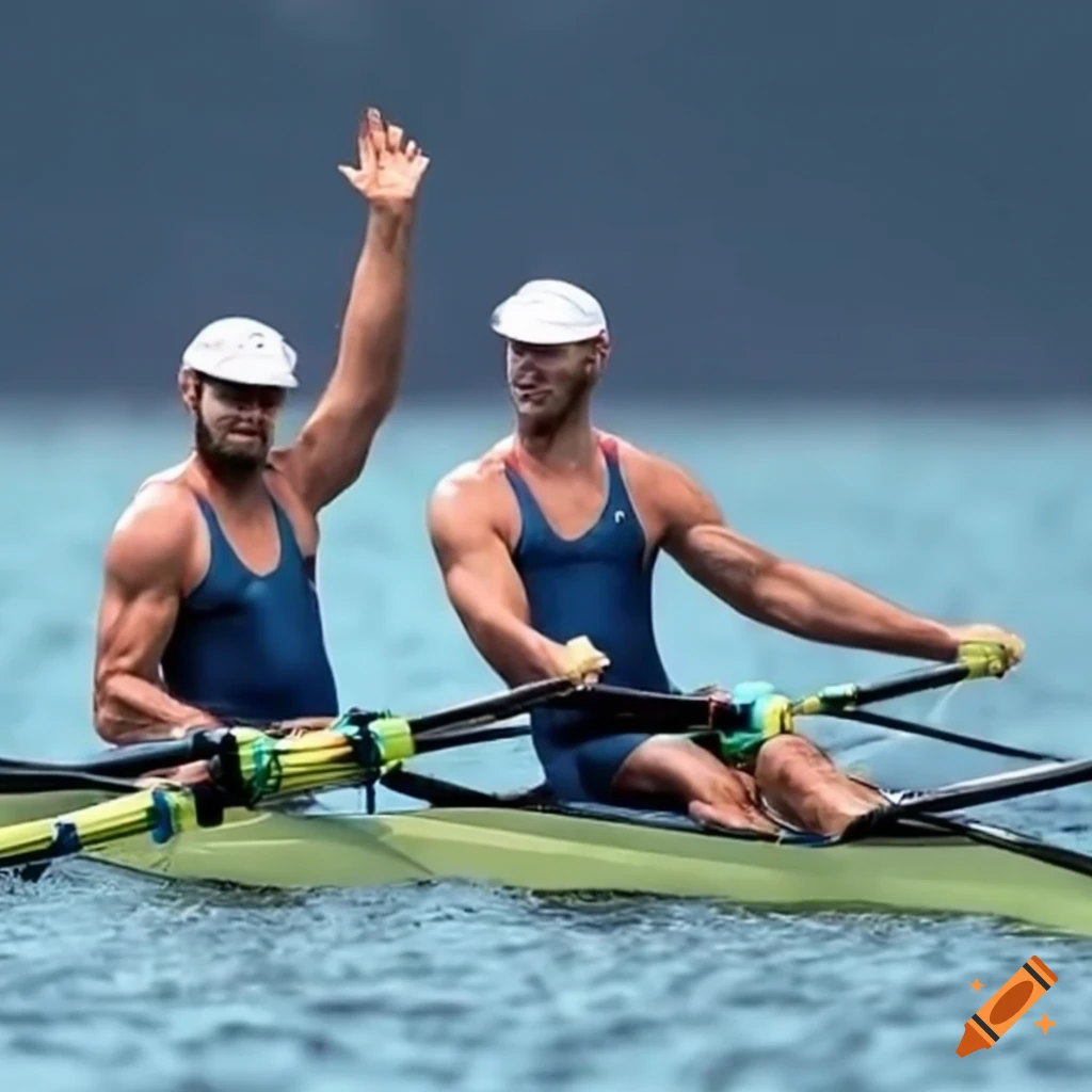 Olympic victory in men's rowing pair event on Craiyon