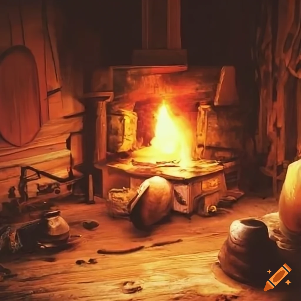 Primitive smeltery in a village on Craiyon