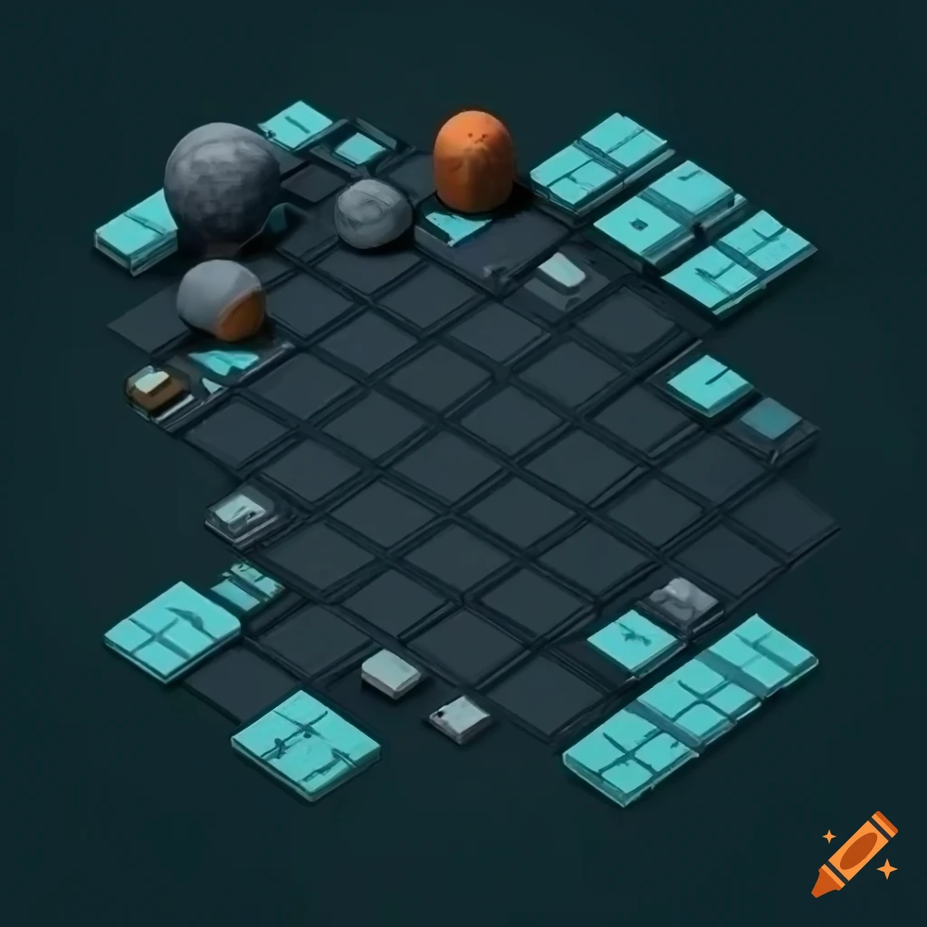 Isometric space station floor tiles on Craiyon