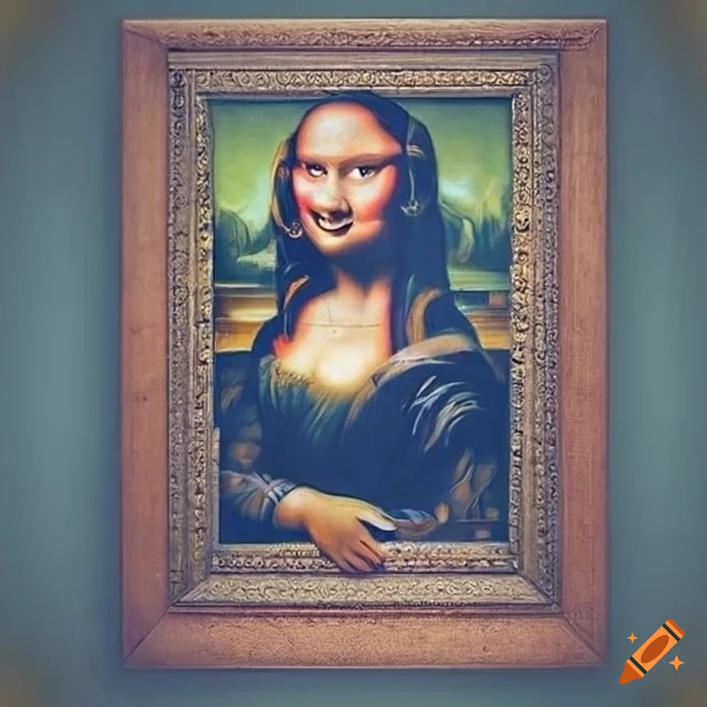 Iconic masterpiece painting of mona lisa with captivating smile on Craiyon