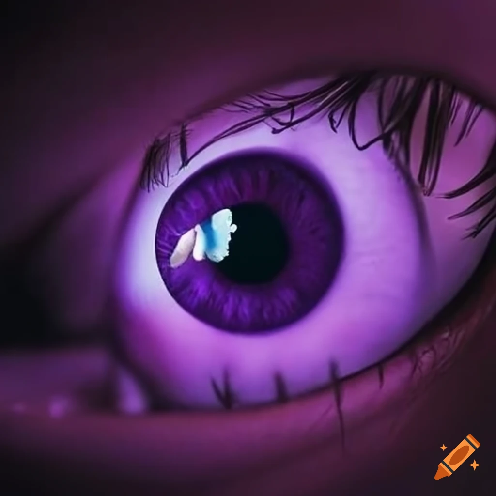 Purple eye close-up on Craiyon