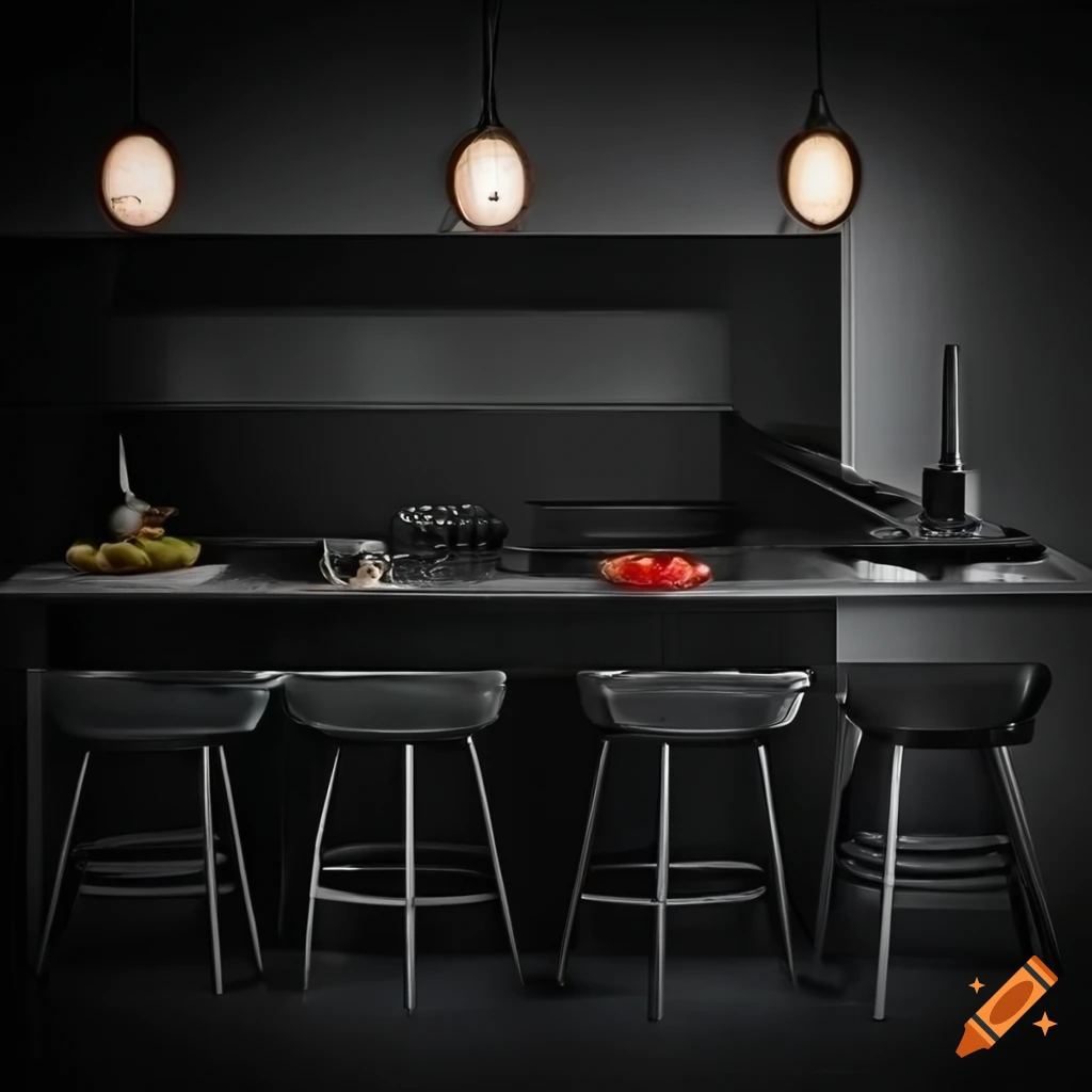 Black kitchen set on Craiyon