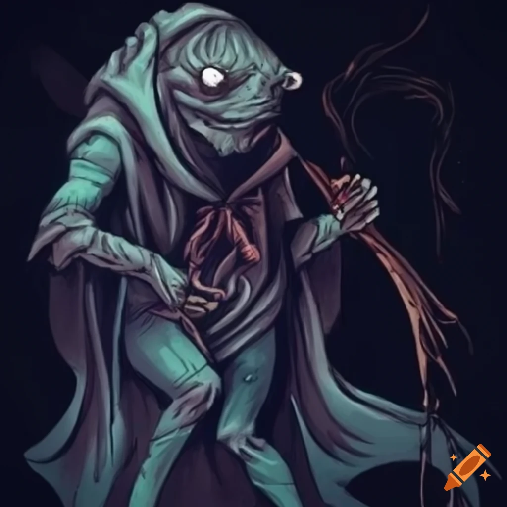 Fishman humanoid in sailor outfit in dark fantasy comic style on Craiyon