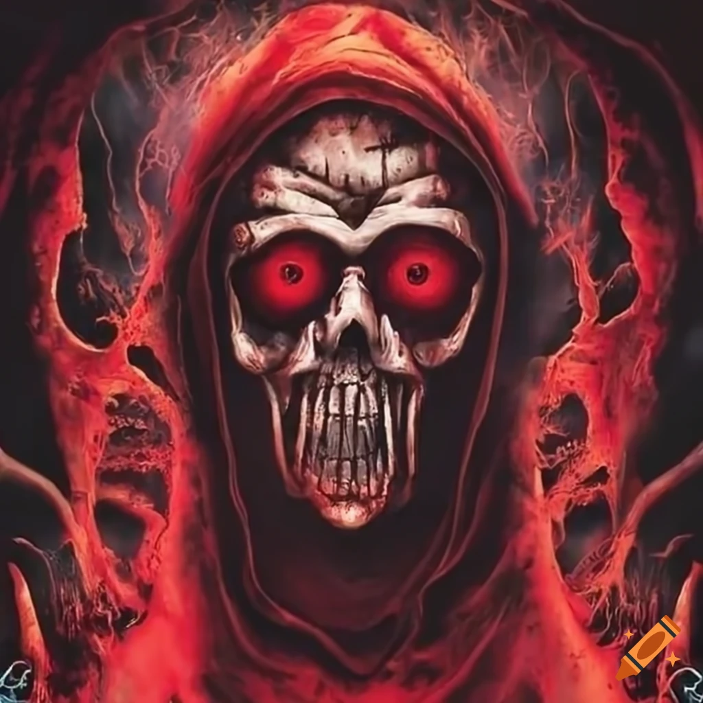 Deathcore album cover with the word 'havn' in red on Craiyon