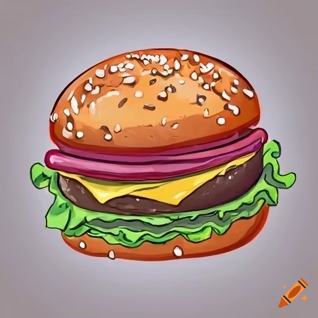 Burger drawing on Craiyon