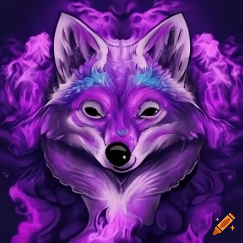 Purple smoke fox on Craiyon