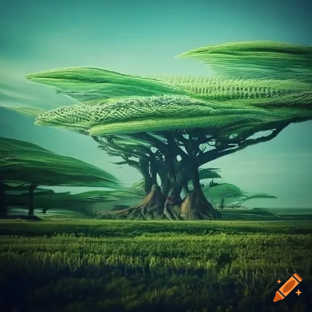 Extraterrestrial alien plant flowering tree concept art on Craiyon