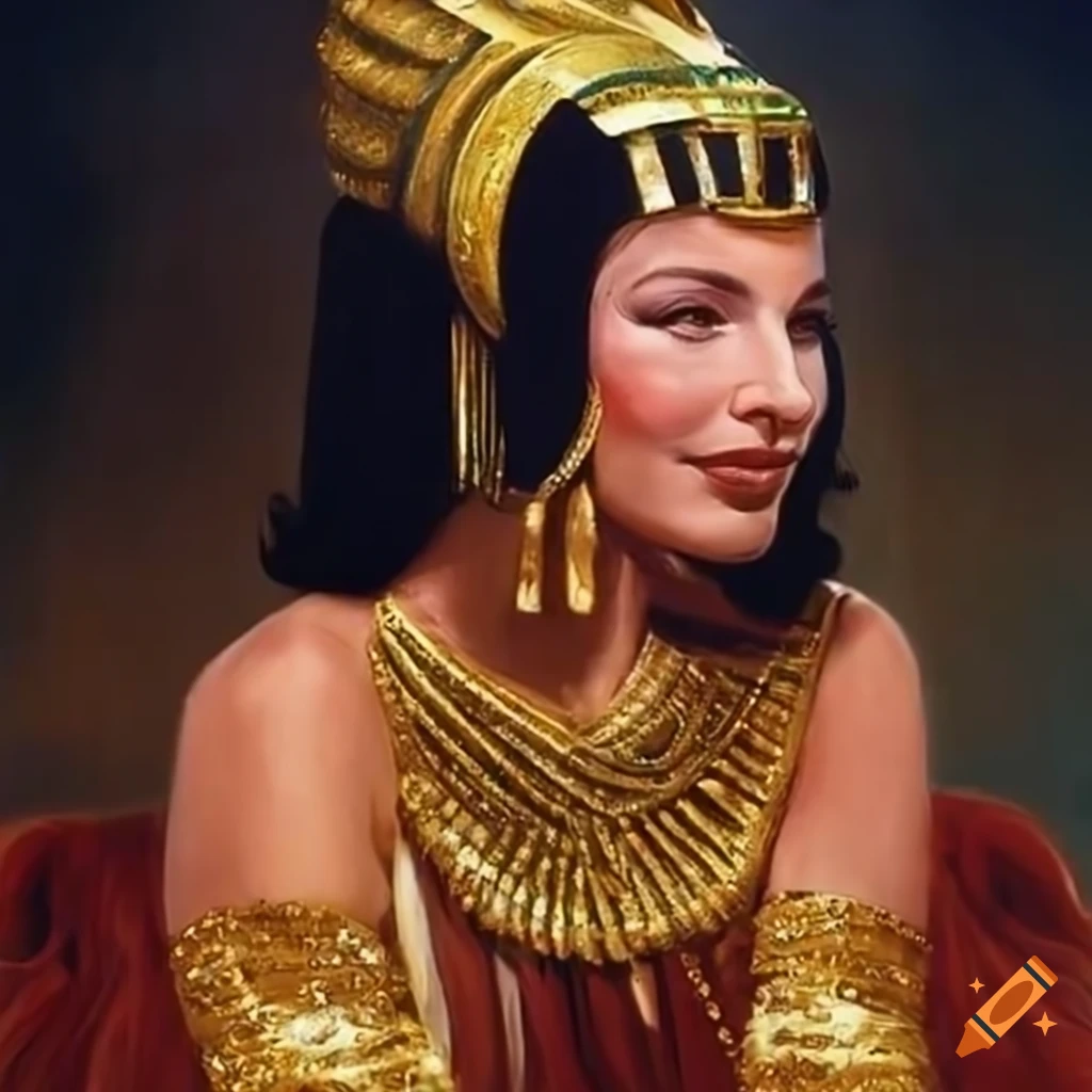 Iconic star fran drescher in cleopatra costume painting on Craiyon