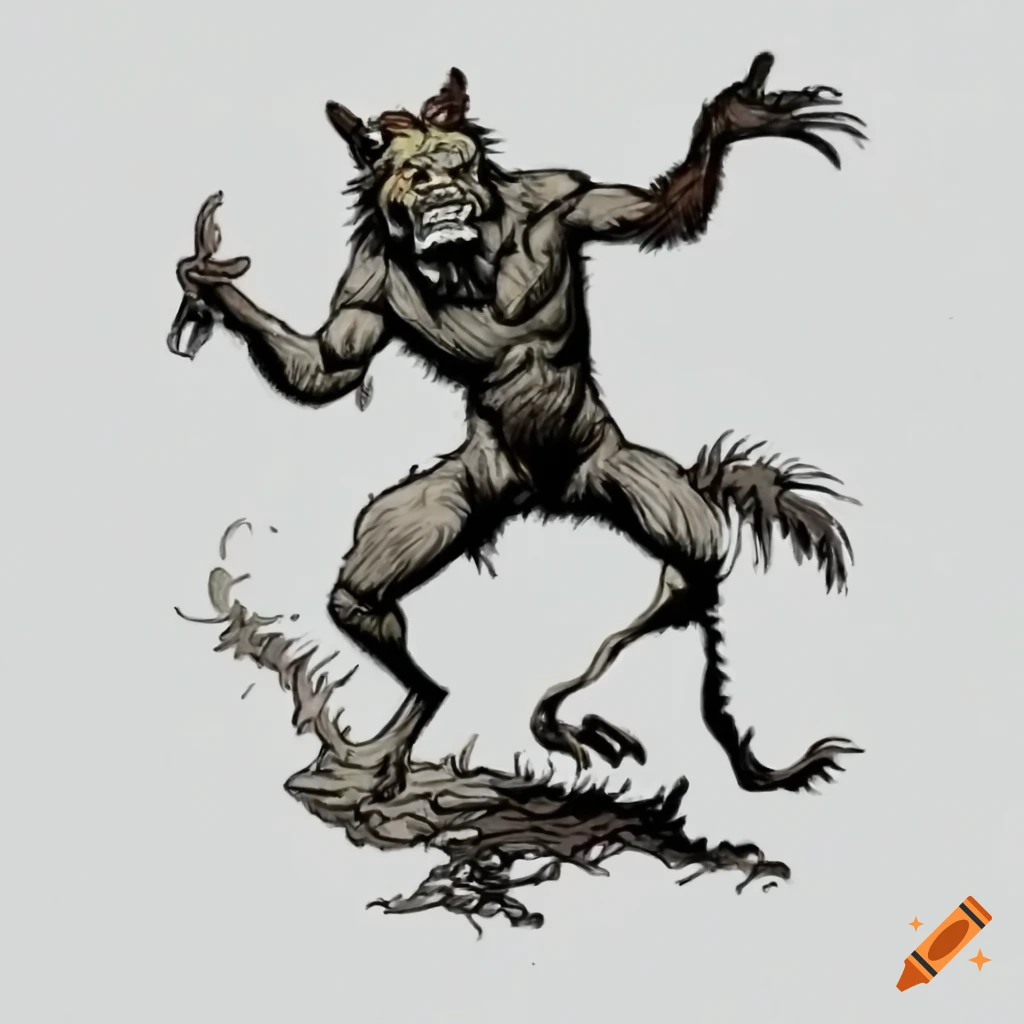 Old werewolf leaping towards the viewer in frank frazetta style on Craiyon