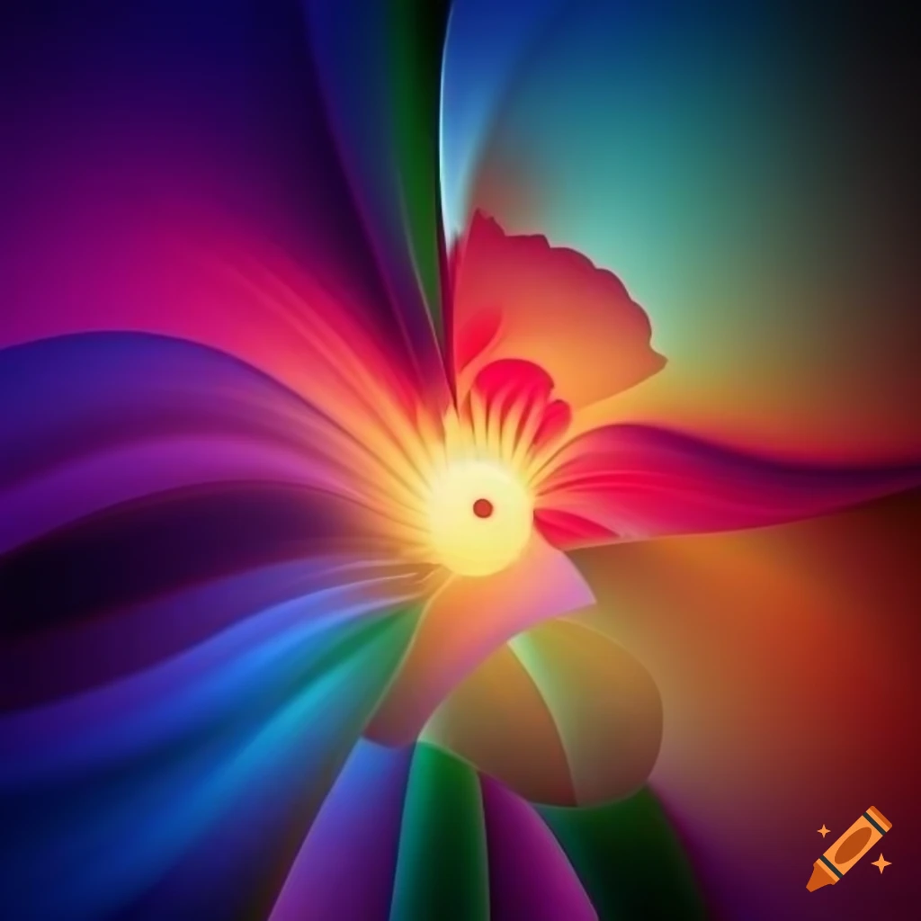 Abstract gradient floral design on Craiyon