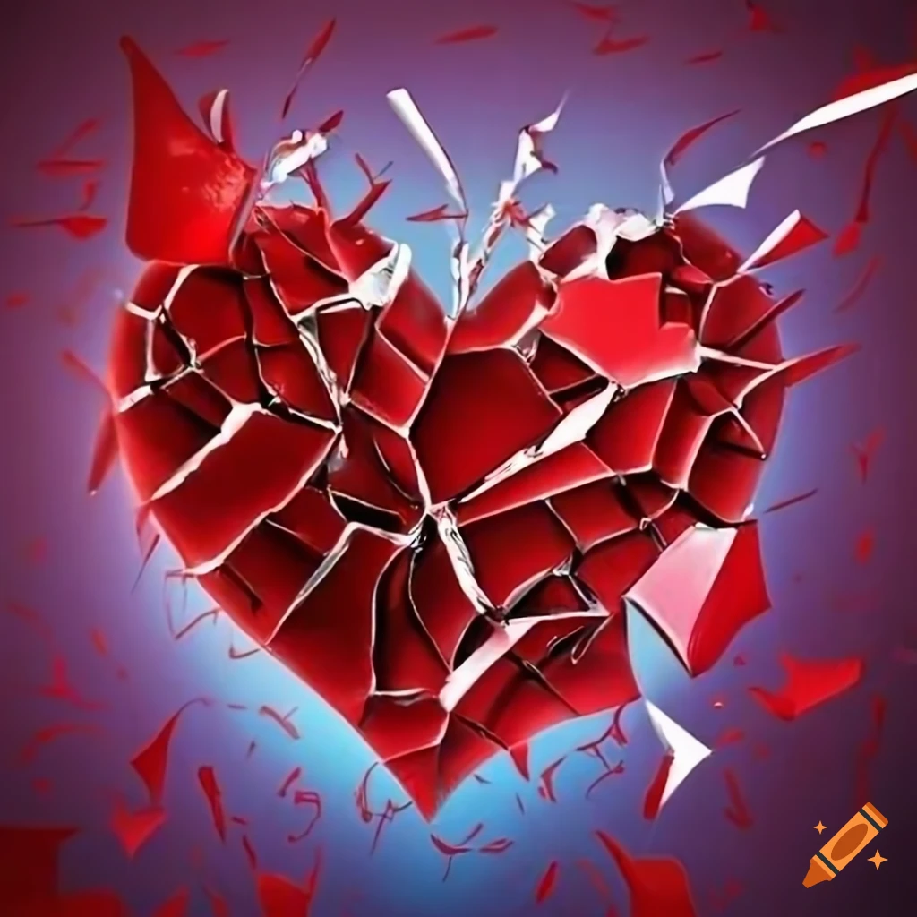 Shattered heart symbol on Craiyon