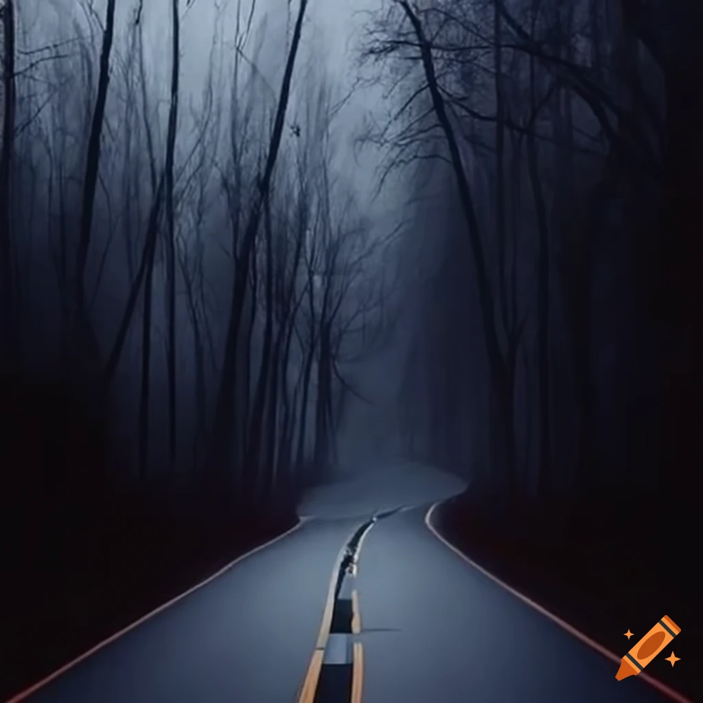 Scary road on Craiyon