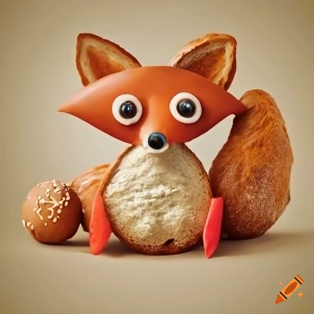 Fox shaped bread sculpture on Craiyon
