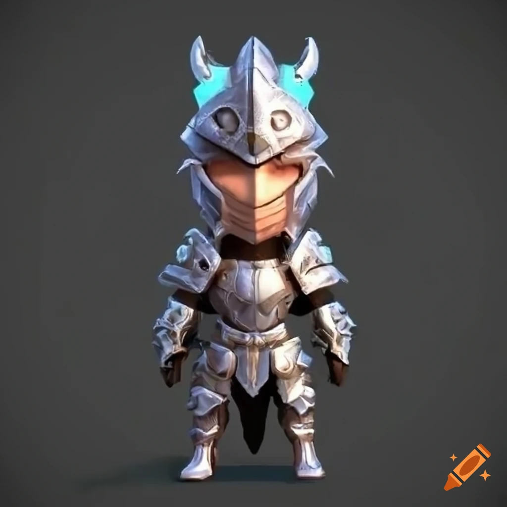 Light armor fighter warrior in cute chibi style on Craiyon