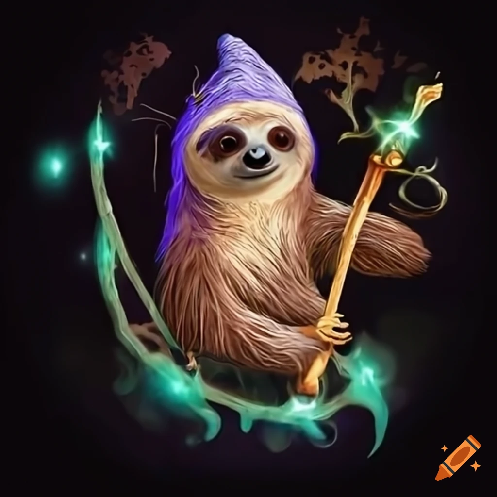 Wizard sloth on Craiyon