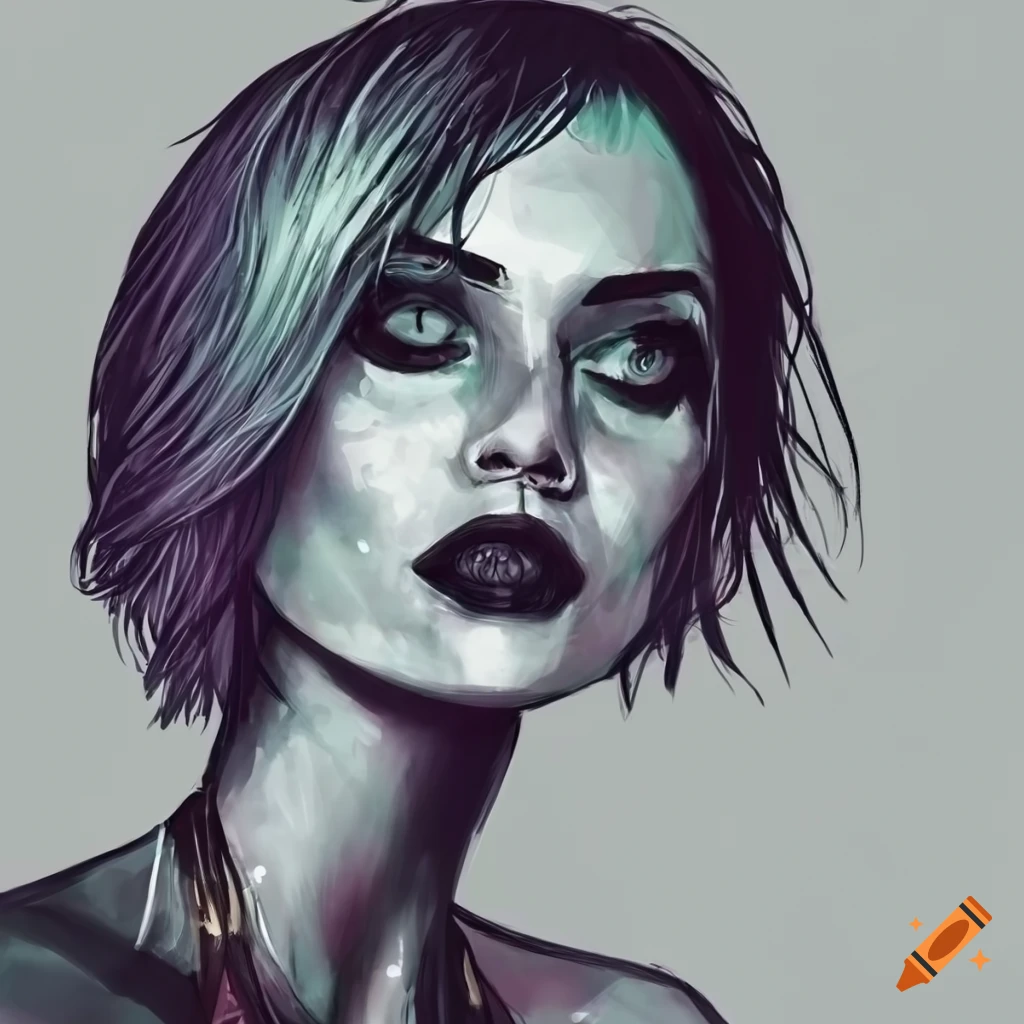 Alternative rock woman sketch on Craiyon