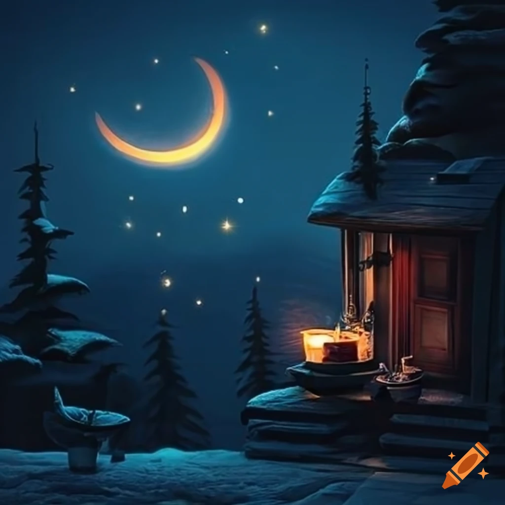Cozy night scene on Craiyon