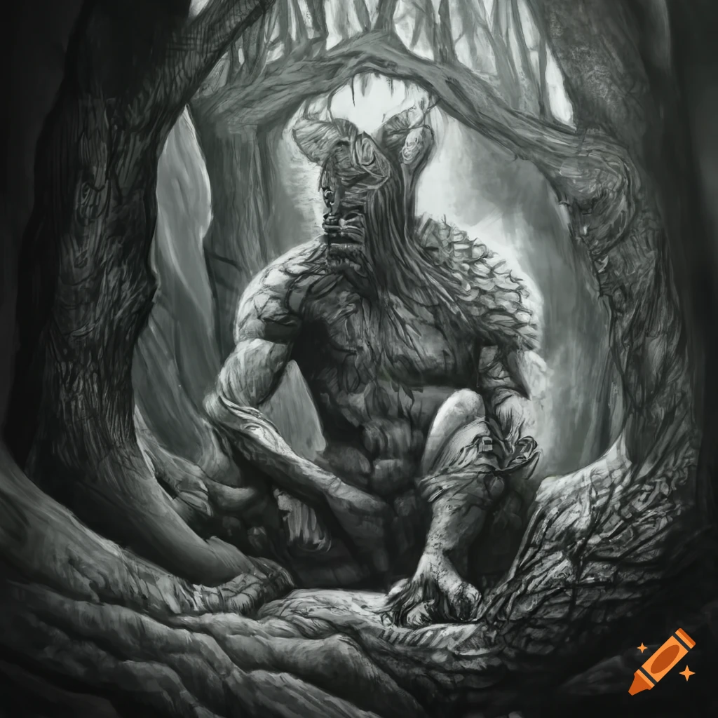 Depiction of the god of the forest on Craiyon