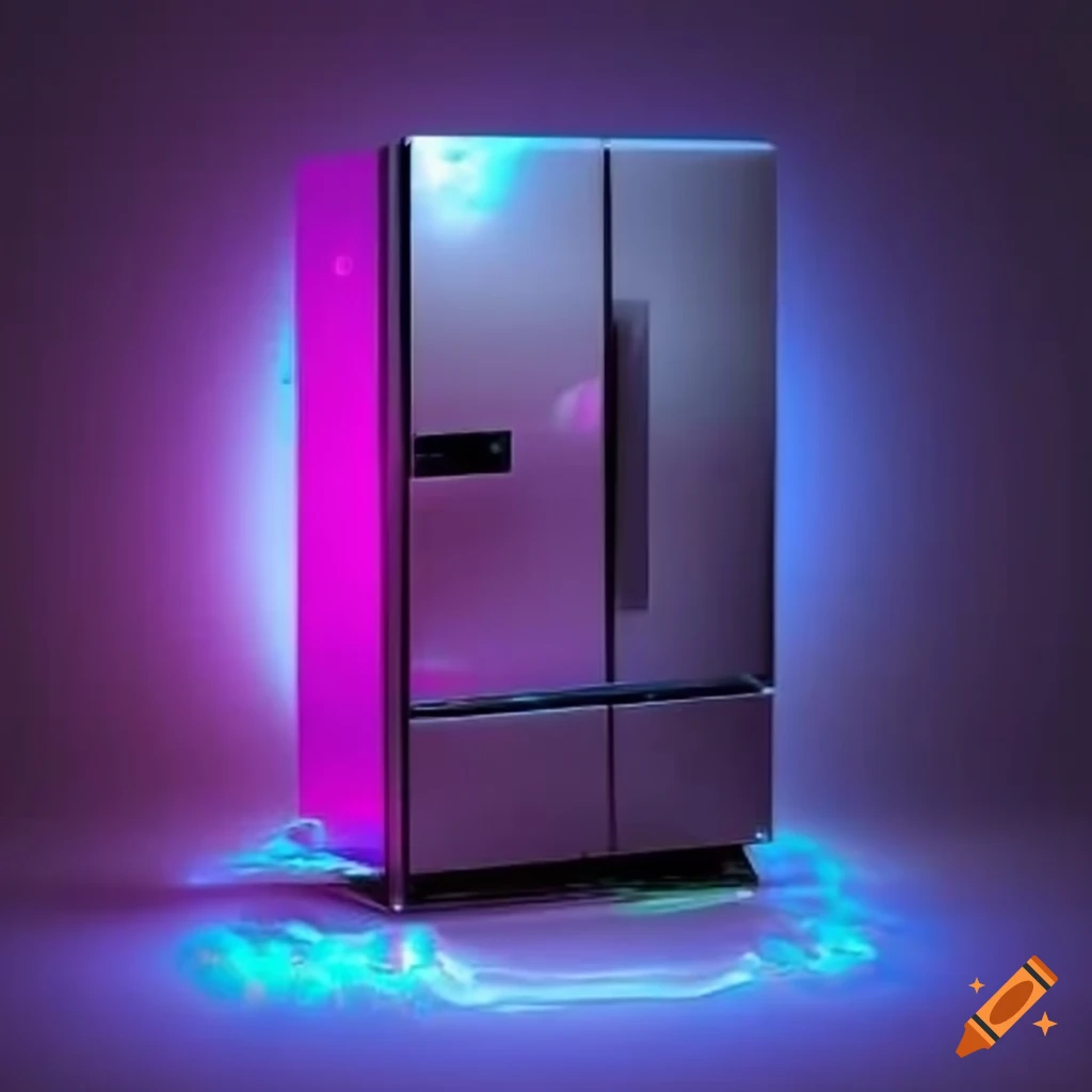 Fridge with an aura of power leading to the fifth dimension on Craiyon