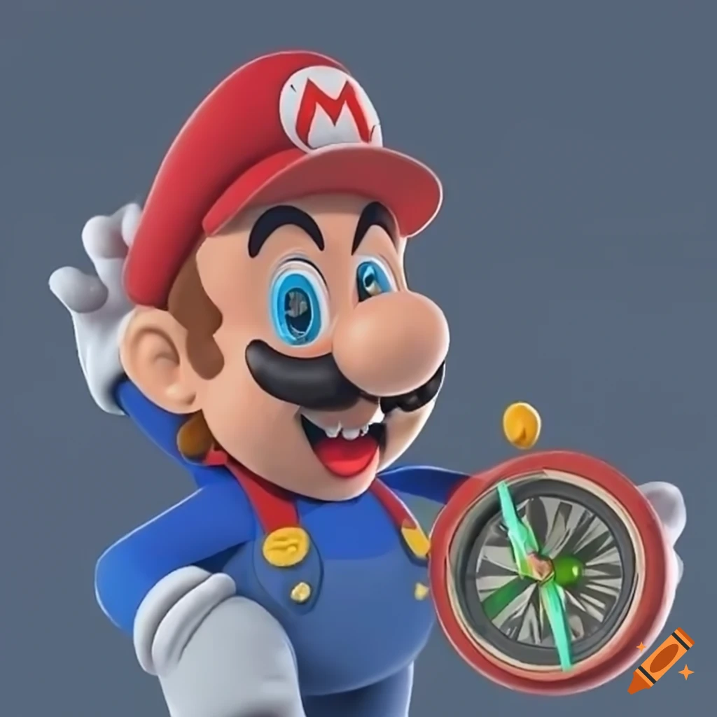 Mario bros holding a compass on Craiyon
