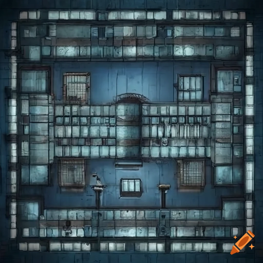 High-tech prison battle map on Craiyon