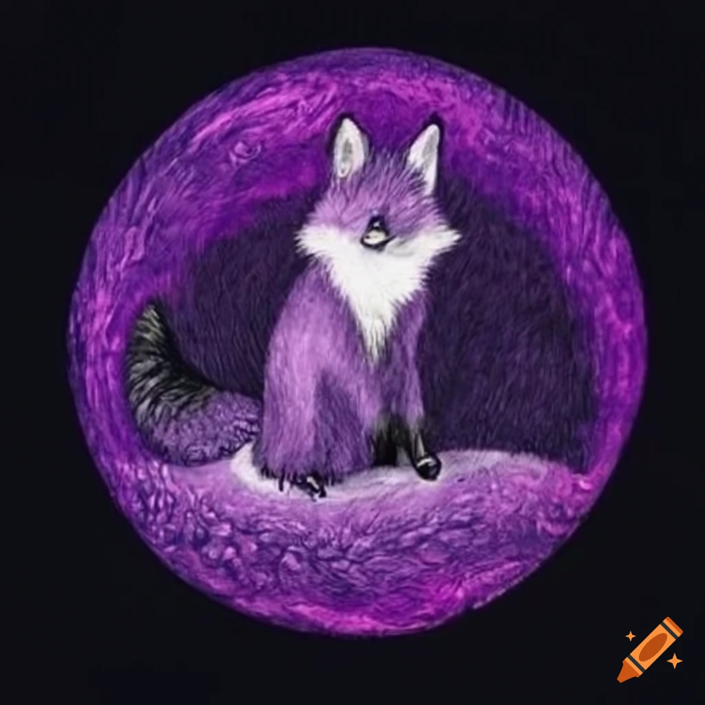 Purple fox with pink eyes by gustave dore on Craiyon