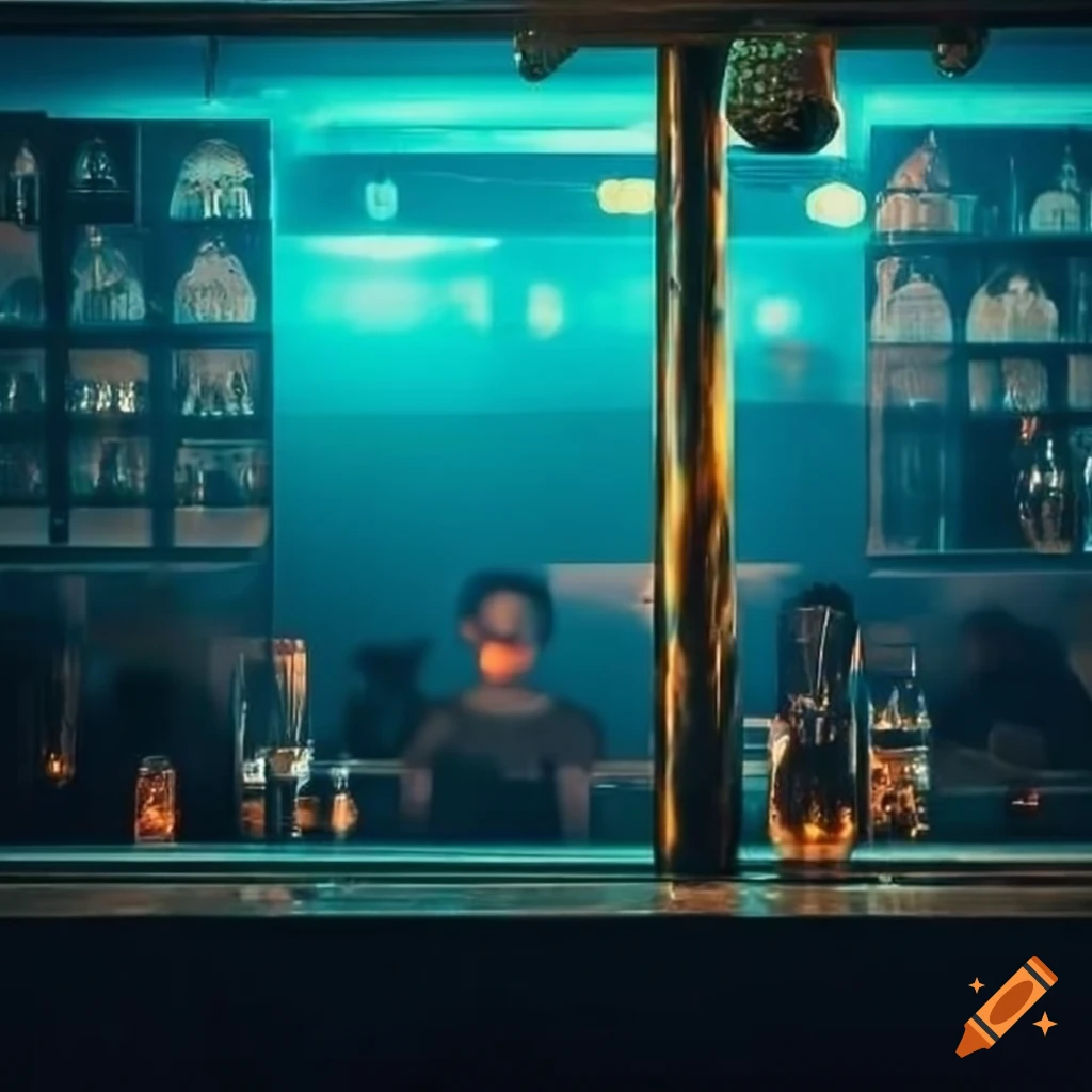 Interior of a dimly lit bar on Craiyon