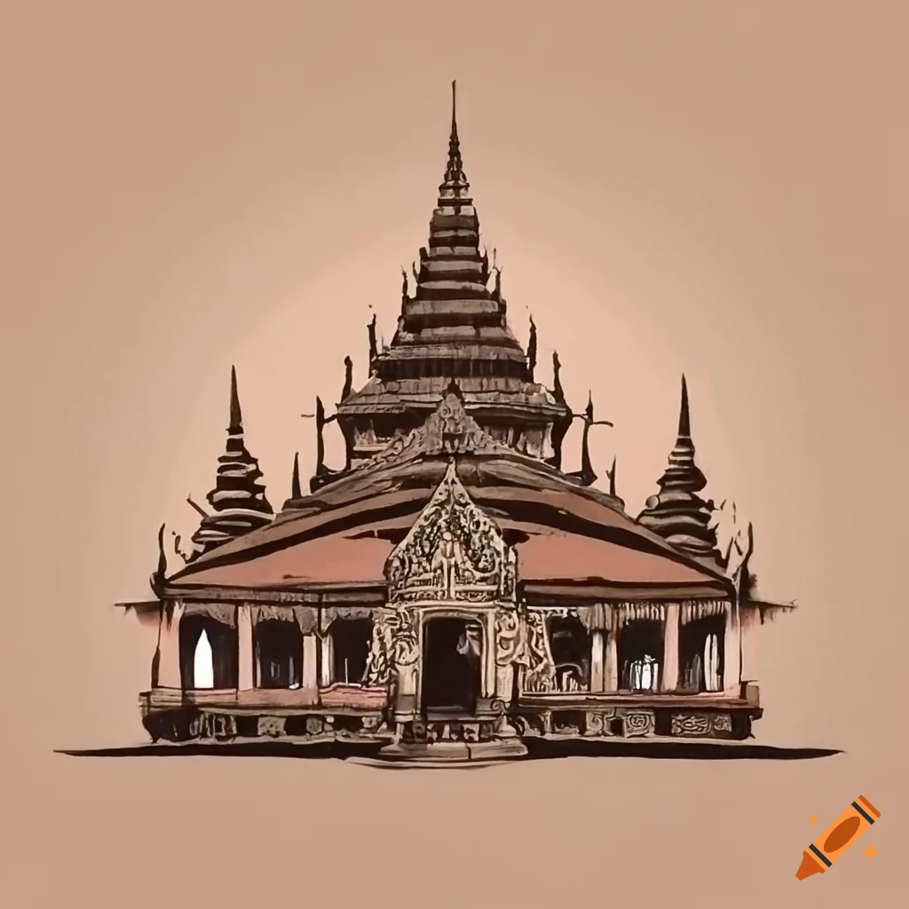 Traditional myanmar house on Craiyon