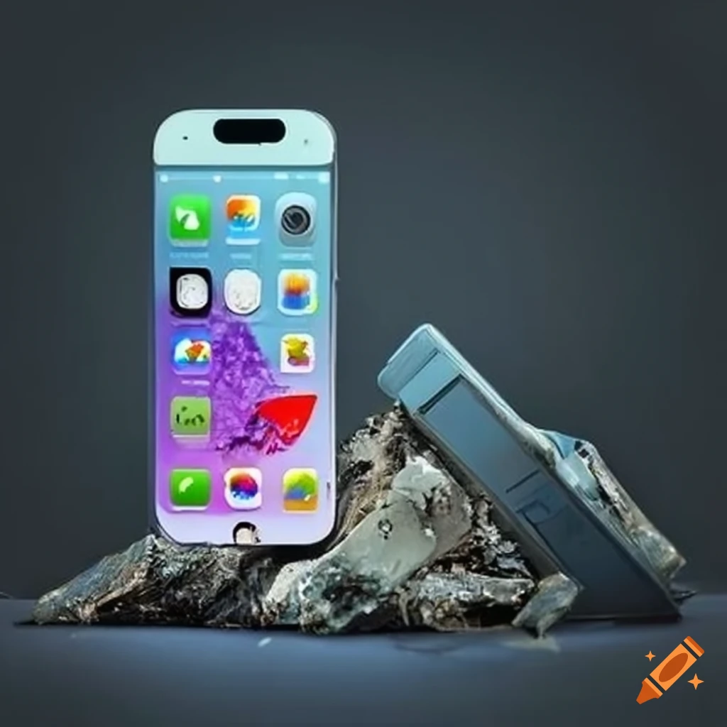 Pile of old iphones stacked together on Craiyon