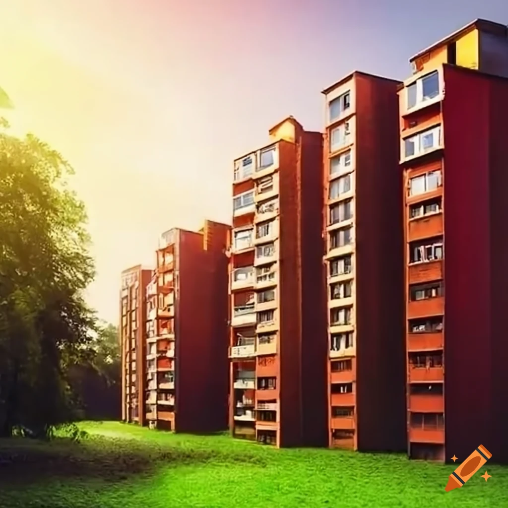 Poland estate blocks on Craiyon