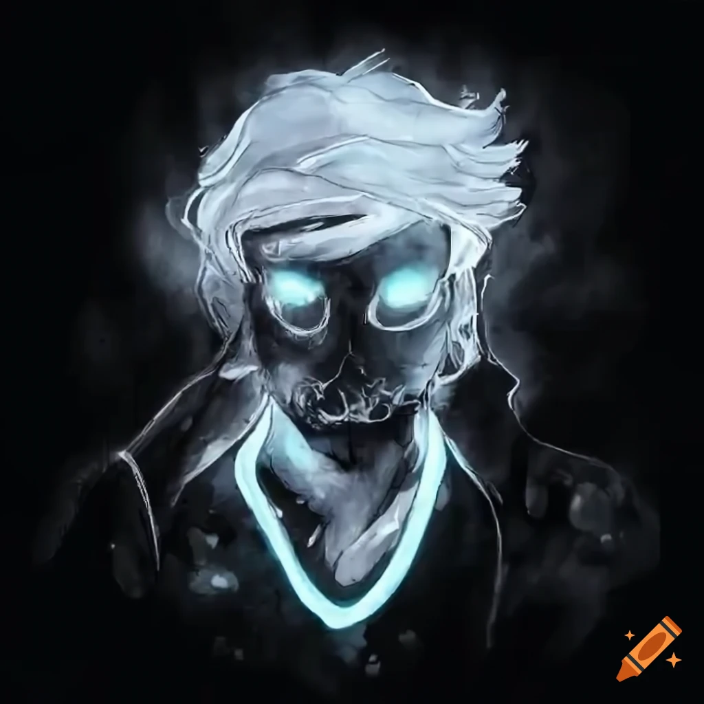 Neon white game character in white on Craiyon