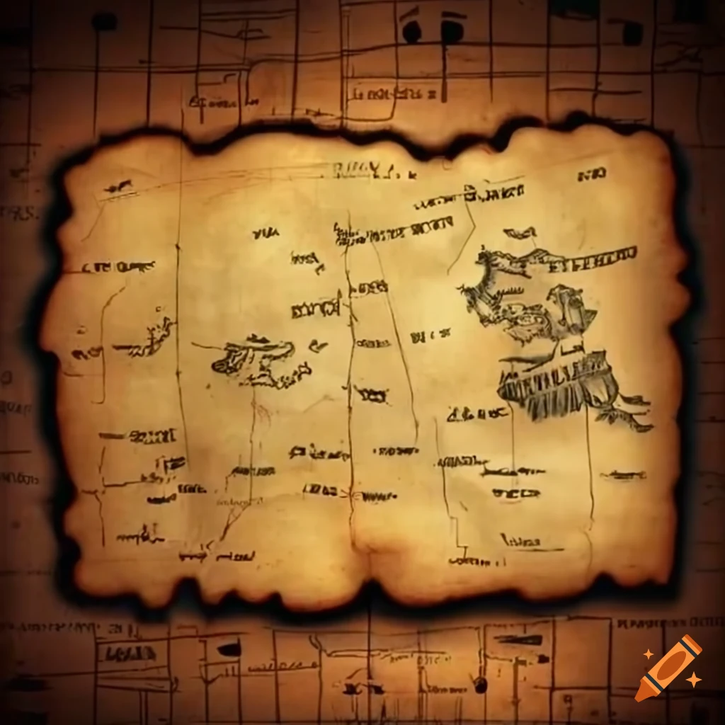 Old treasure map on Craiyon