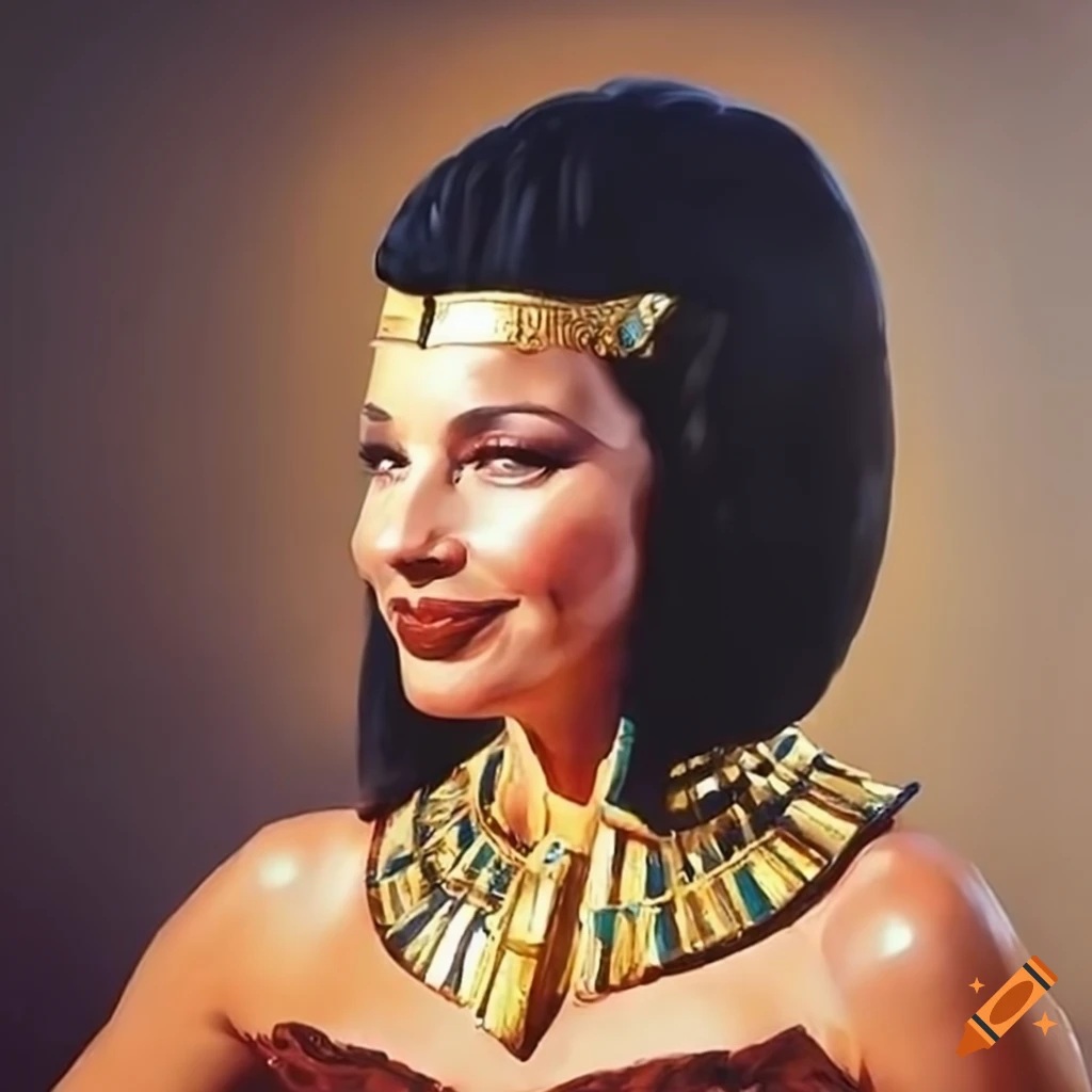 Iconic star fran drescher in cleopatra costume painting on Craiyon