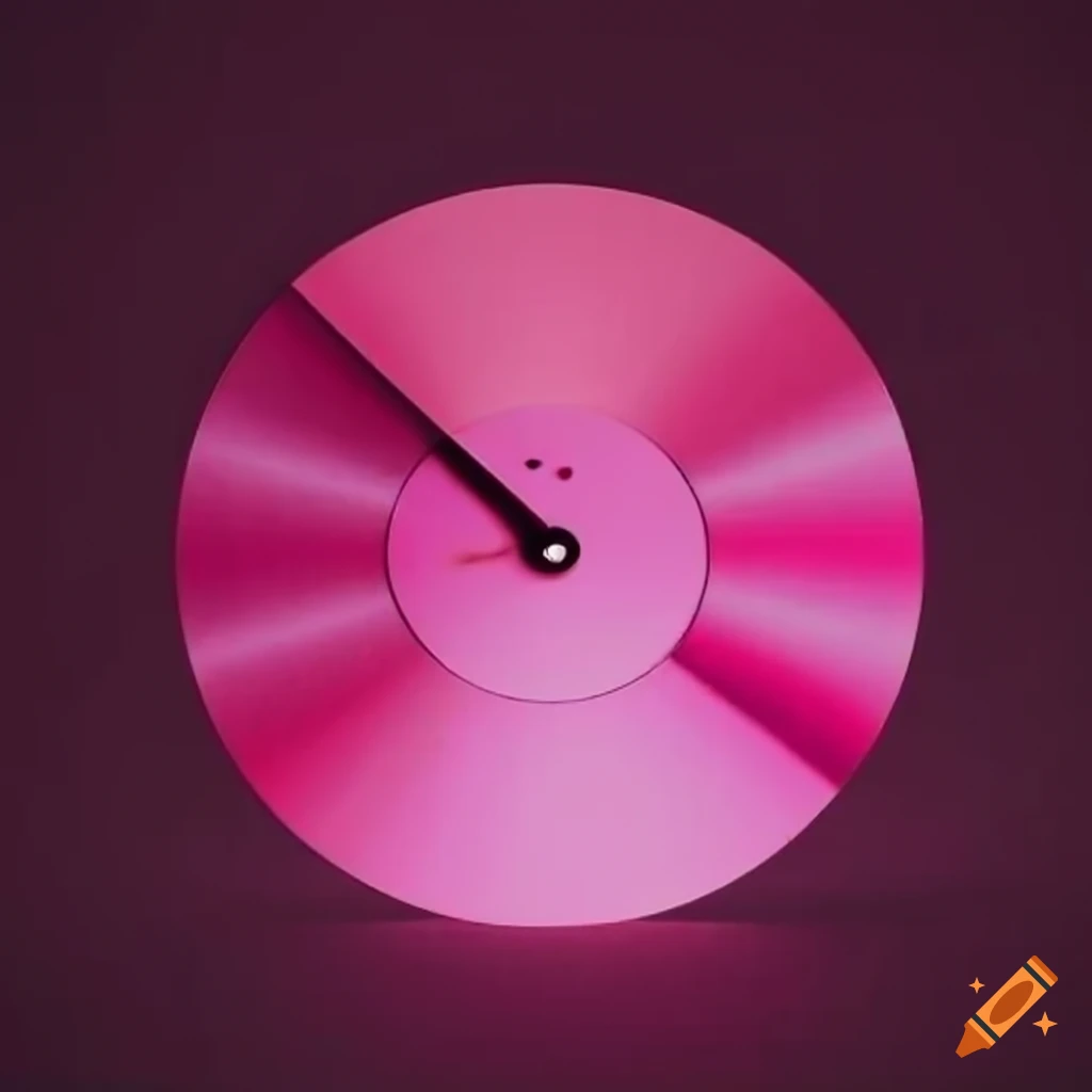 Vibrant pink record on dark background on Craiyon