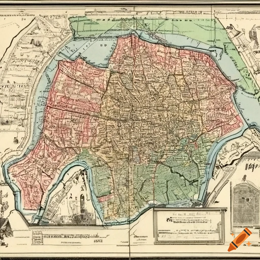Vintage map of paris from 1900 on Craiyon
