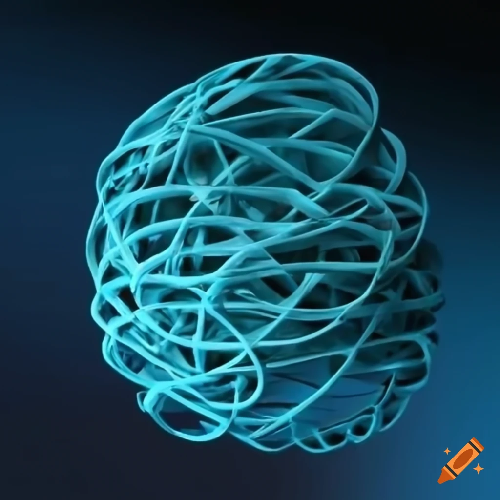 Folded string in a random 3d shape on Craiyon