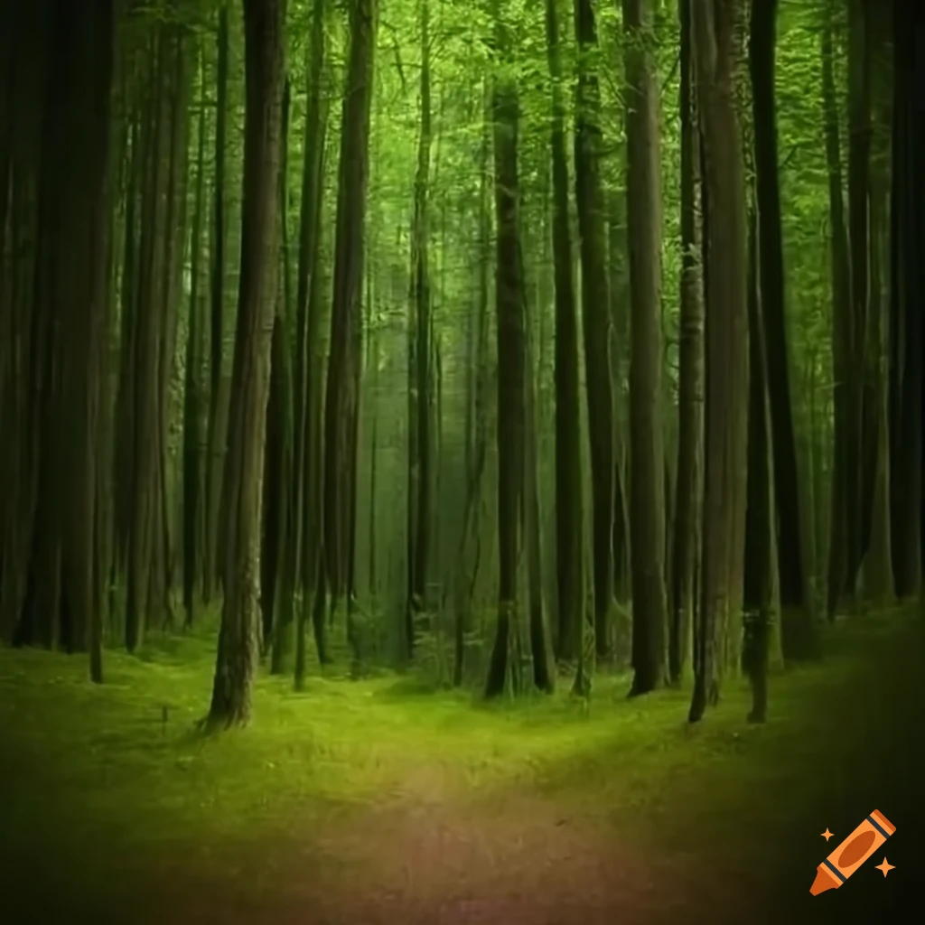 Medieval forest background with trees on Craiyon