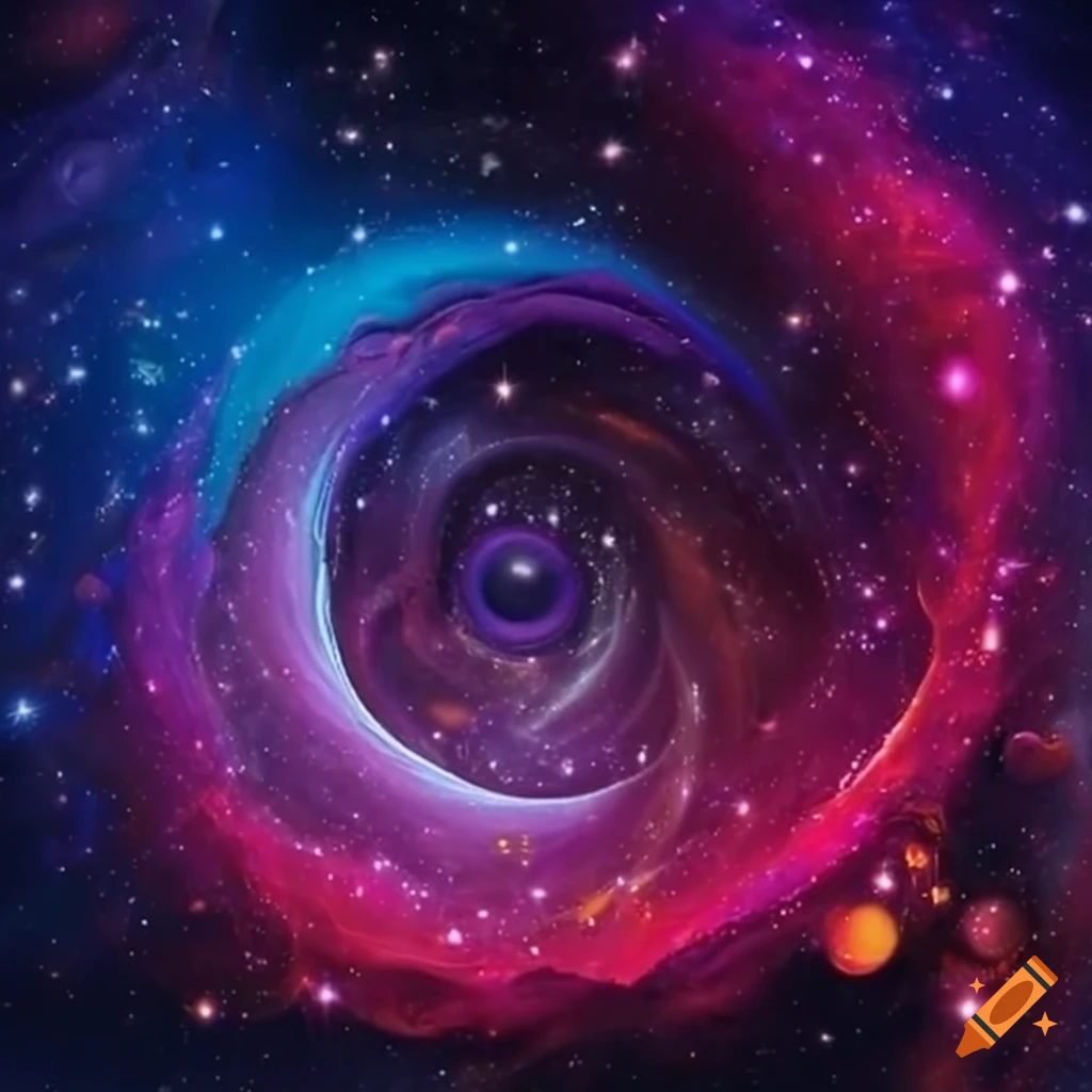 Cosmic scene depicting trance music and friendship on Craiyon