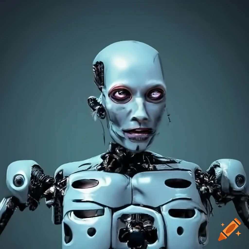 Evil humanoid robot on Craiyon