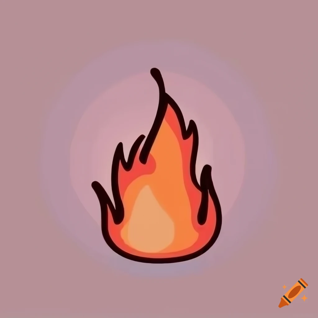 Cute flame icon on Craiyon