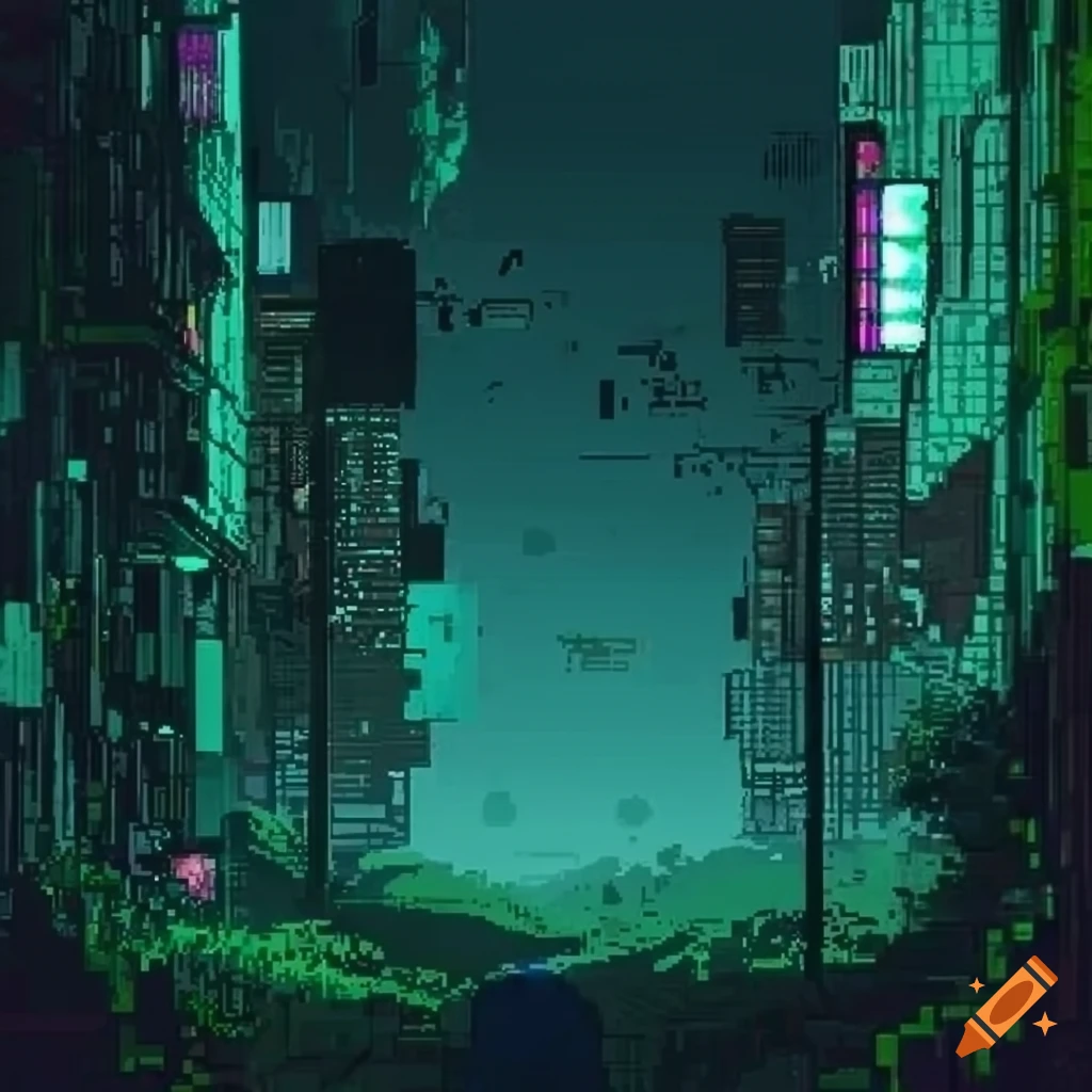 Aesthetic pixel art wallpaper with grunge cyberpunk overgrown lavalamp ...