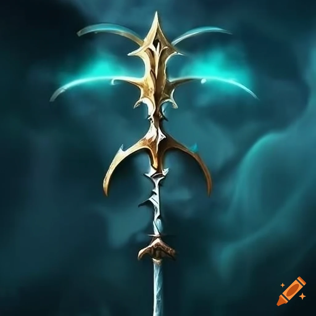 Mystical trident symbolizing power similar to a sea tempest on Craiyon