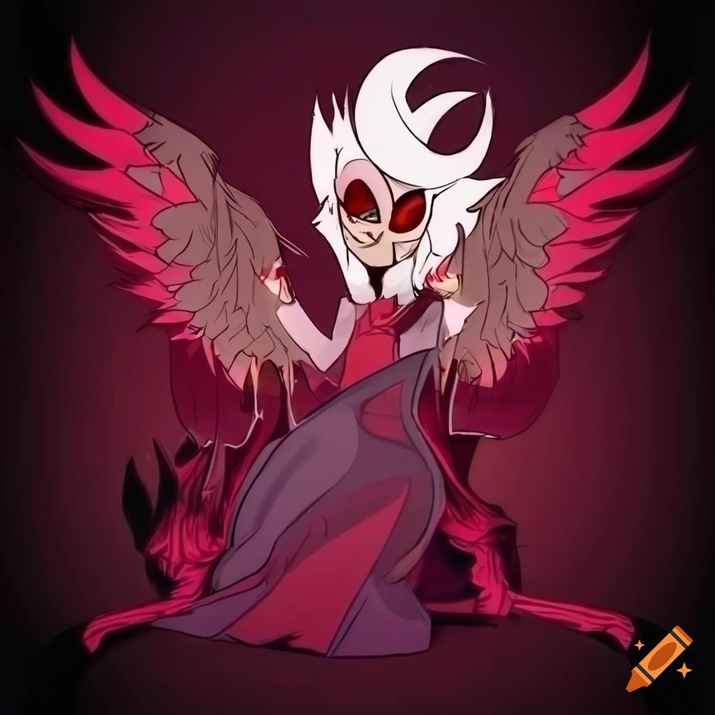 Fallen angel in hazbin hotel style on Craiyon