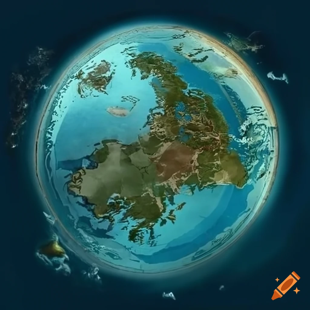 Fictional map of the new world with sinking continent on Craiyon